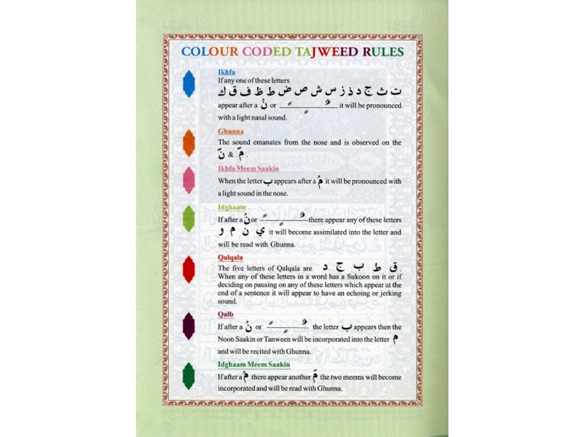 The Holy Quran with Colour Coded Tajweed Rules – My Little Library NZ